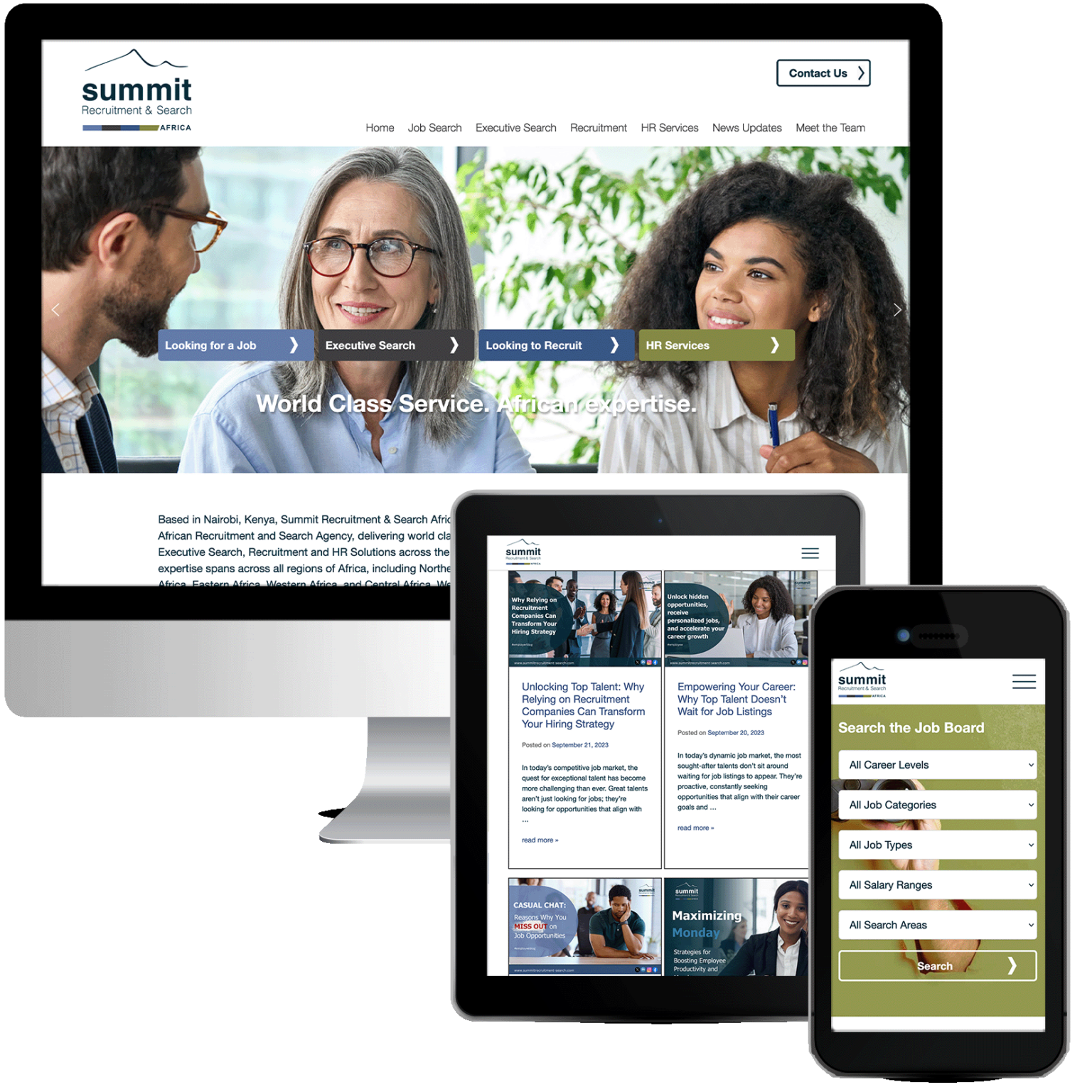 Summit Recruitment & Search - polished captivating web design